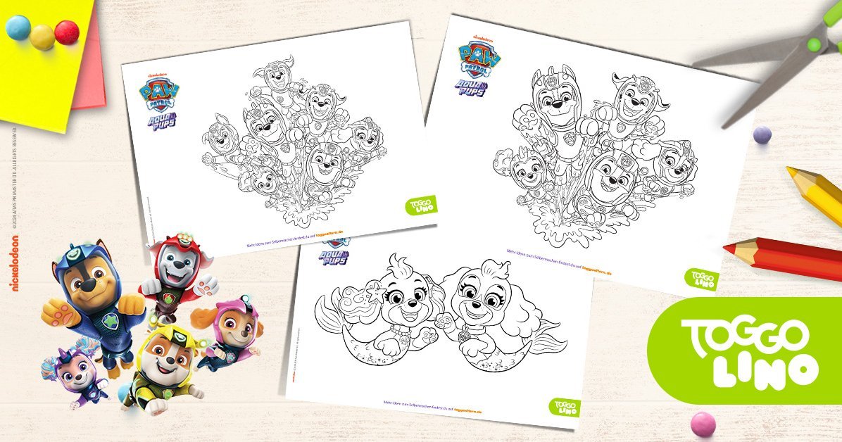 PAW Patrol: Aqua Pups Ausmalbilder ausdrucken | TOGGO Eltern